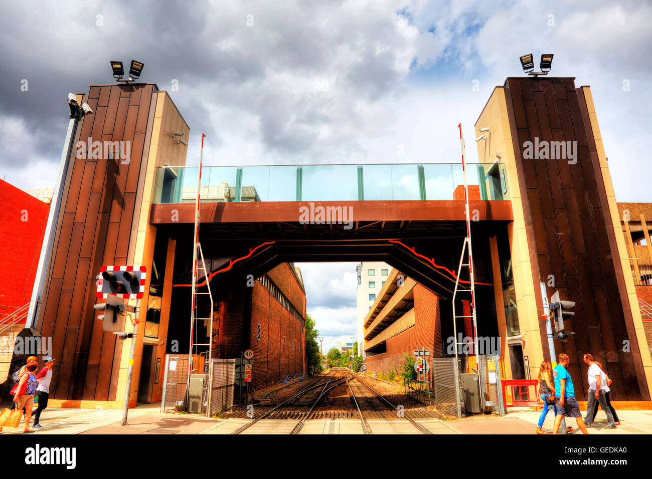 Lincoln city new footbridge over rail line level crossing bridge ...