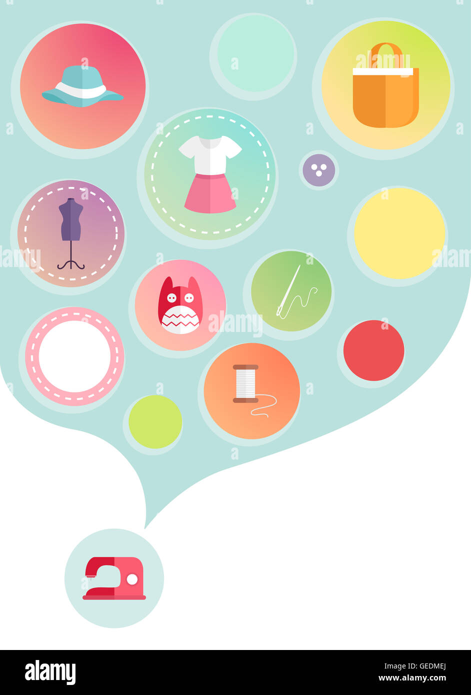 Illustration Featuring Different Sewing Design Elements Stock Photo - Alamy