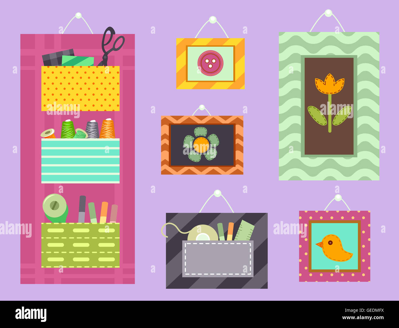 Illustration Featuring Colorful Frames and Organizers Stock Photo - Alamy