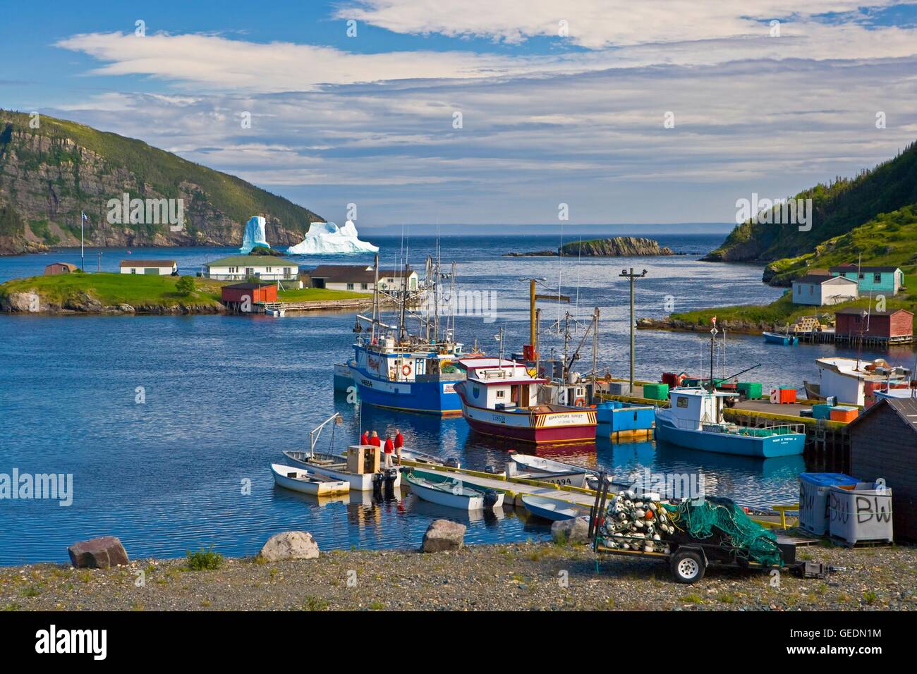 geography / travel, Canada, An iceberg stranded in the harbour of Old ...