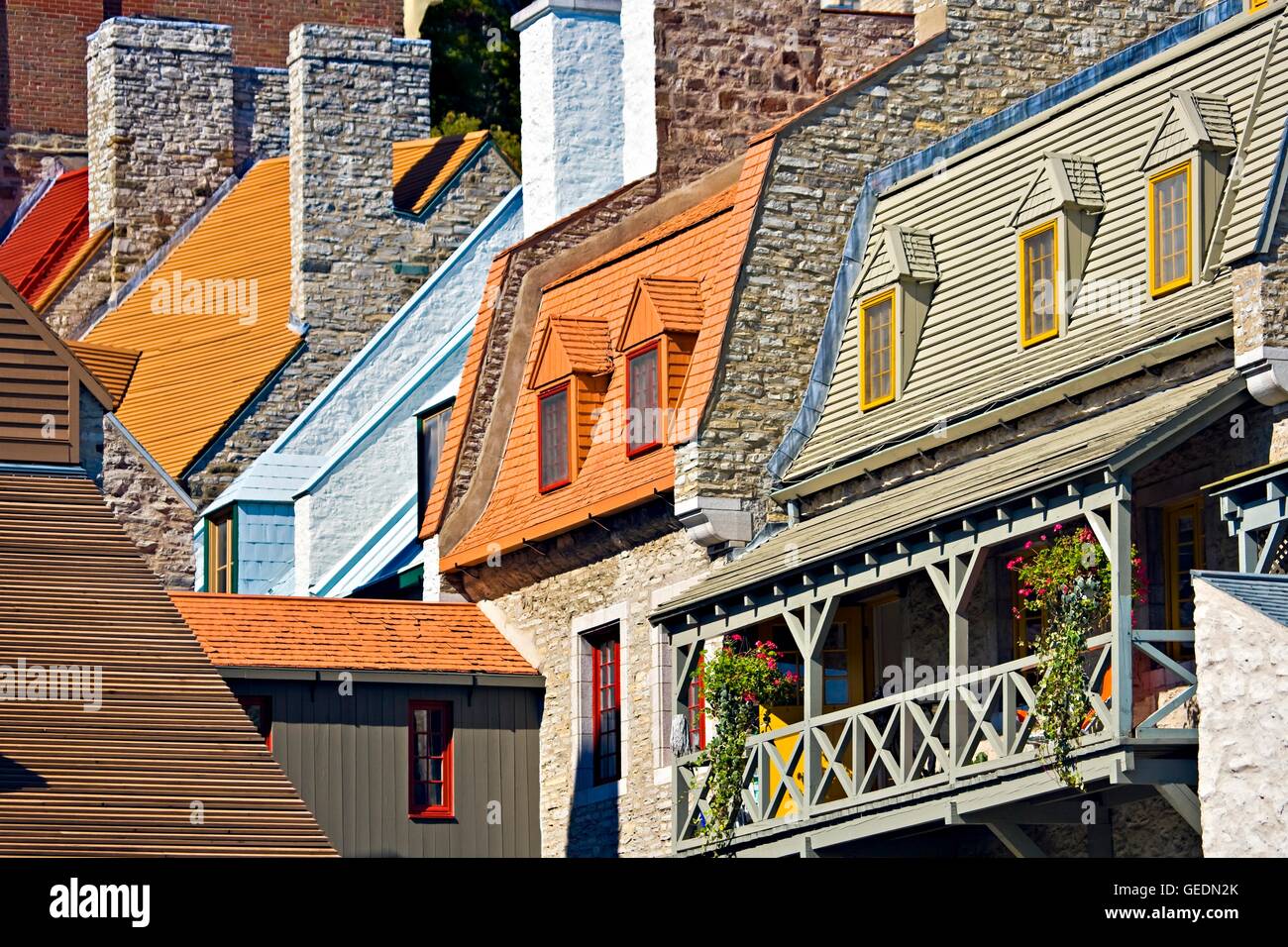 geography / travel, Canada, Quebec, Quebec City, Rooftops of buildings ...