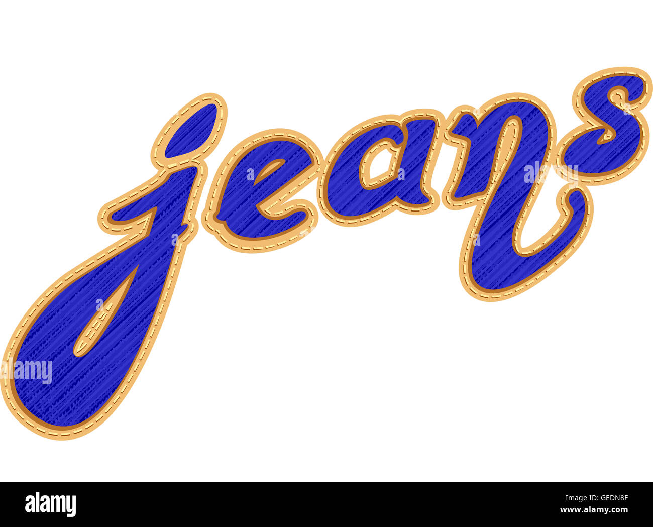 Typography Illustration Featuring the Word Jeans Stock Photo - Alamy