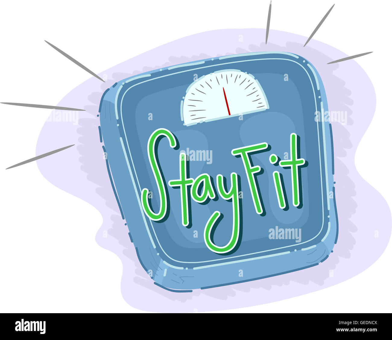 Illustration of a Weighing Scale Encouraging People to Stay Fit Stock ...