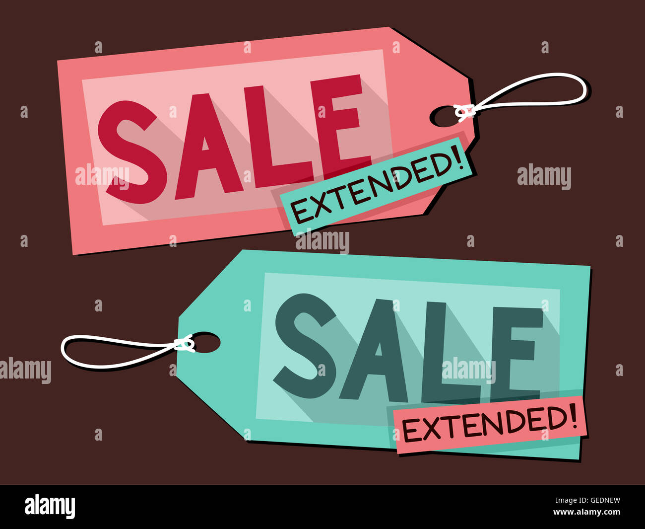 Illustration Featuring Price Tags with the Words Extended Sale Written ...