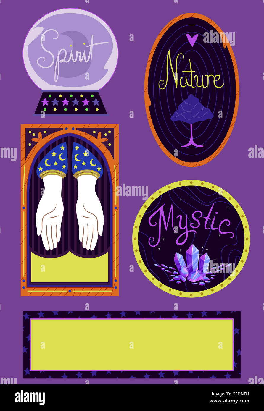 Illustration Featuring Gypsy Related Elements Stock Photo - Alamy