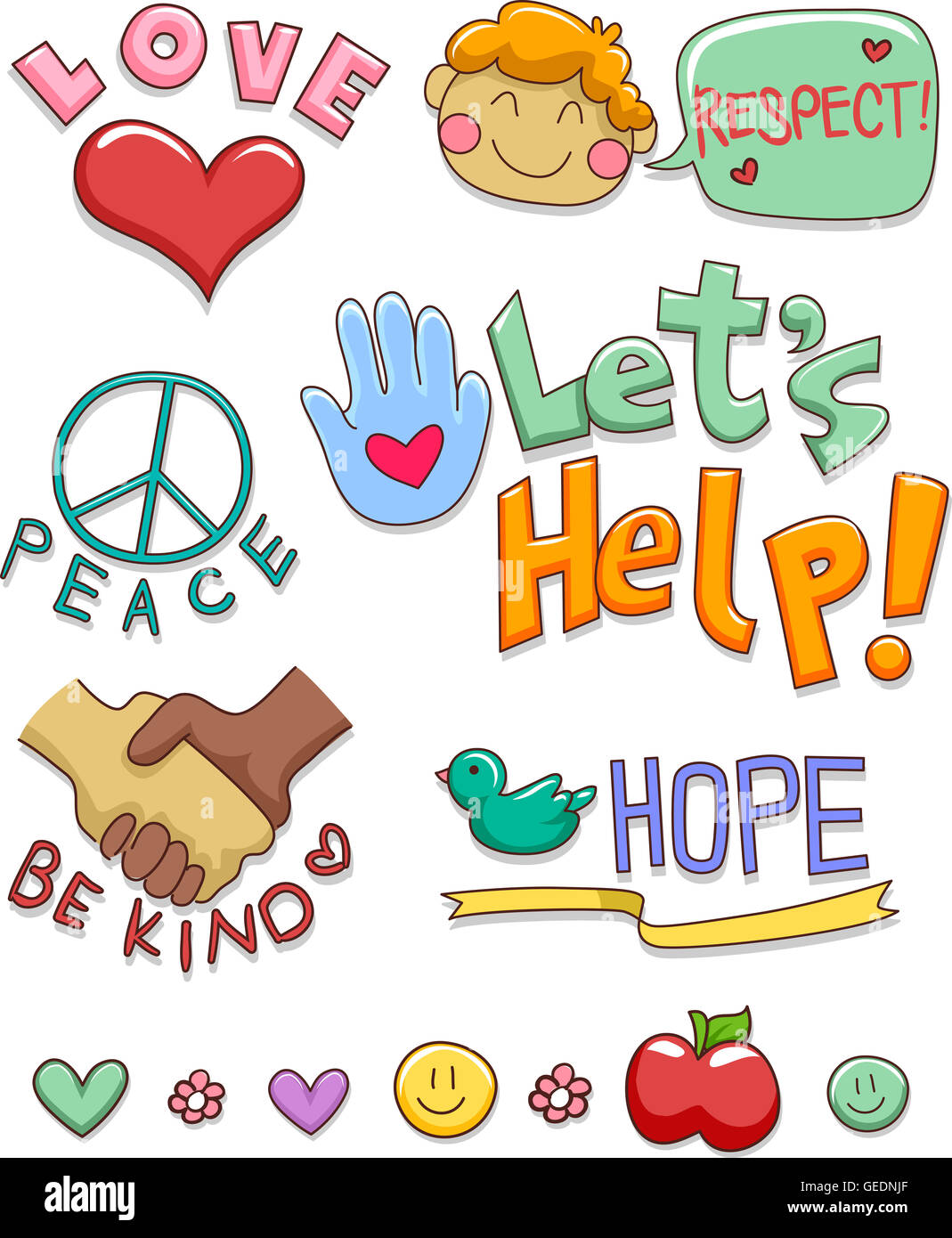 Printable Illustration Featuring Values Related Stickers Stock Photo ...