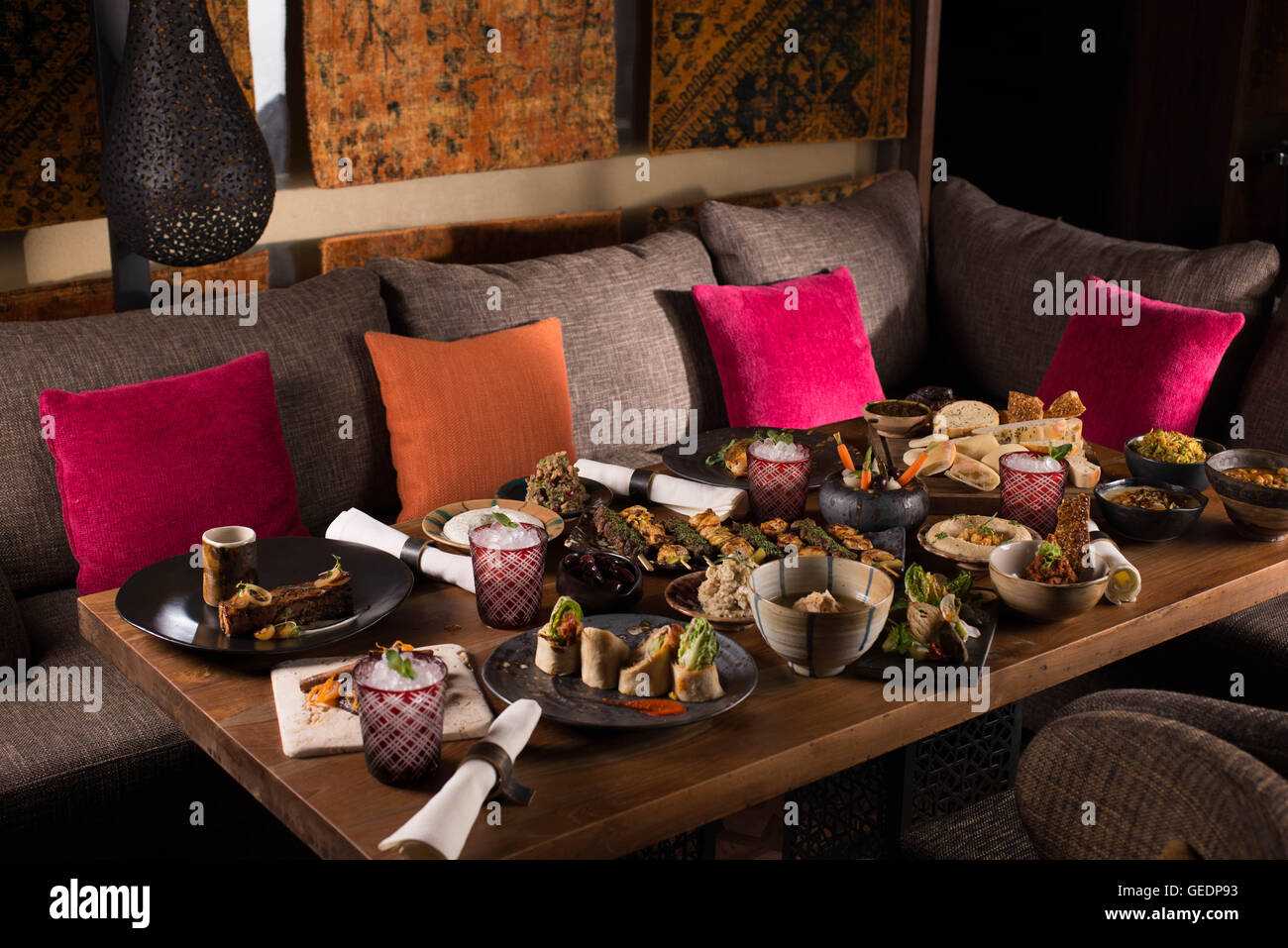 Dinning Table in a Restaurant Stock Photo - Alamy
