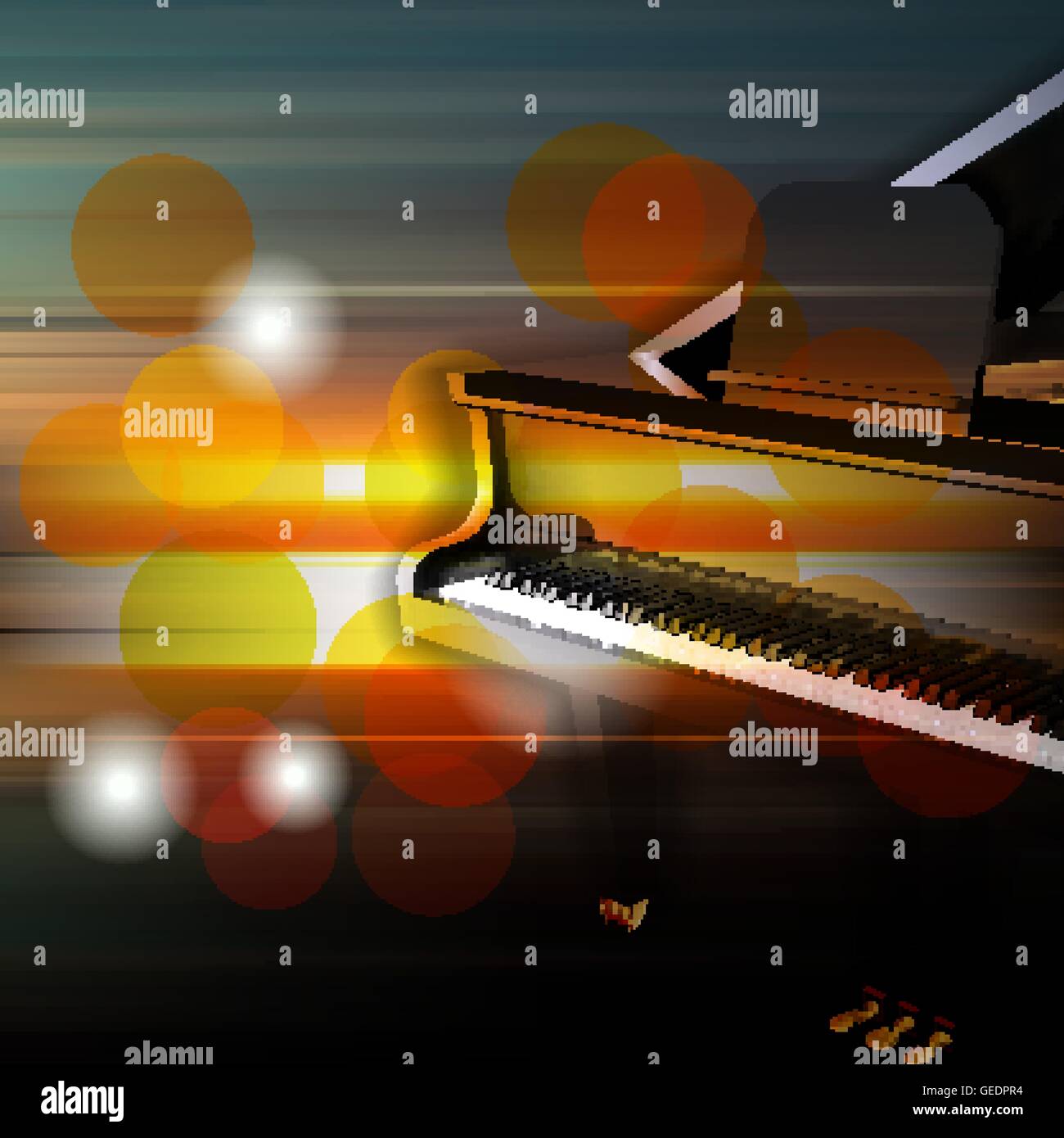 abstract music blur background with grand piano Stock Vector Image ...