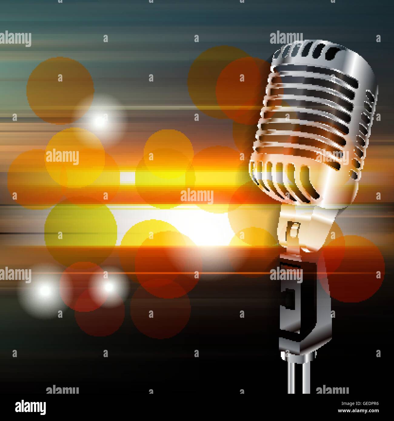 abstract music blur background with retro microphone Stock Vector Image ...