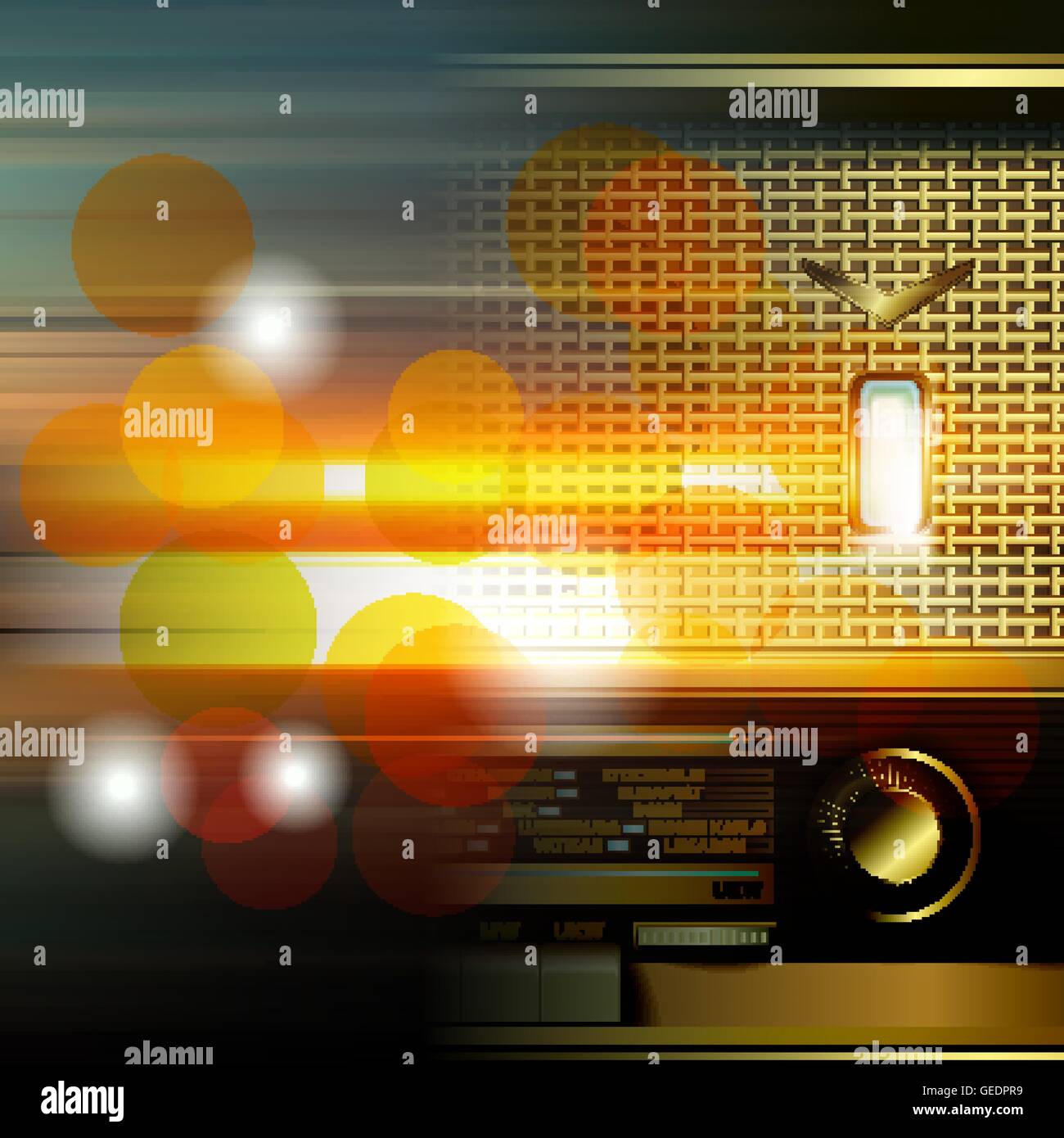 abstract music blur background with retro radio Stock Vector Image ...