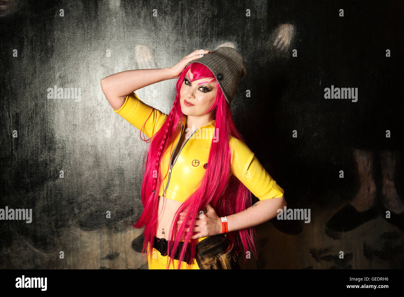 Cosplayer in fantastic home-made comic costumes pose for photographs at ...