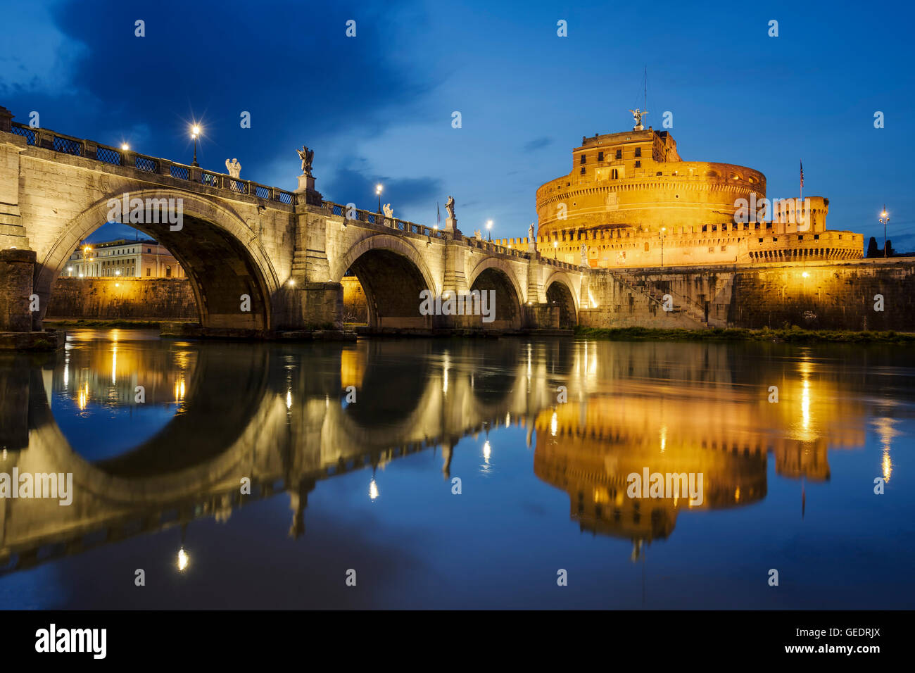 Rome. Image of the Castle of Holy Angel and Holy Angel Bridge over the Tiber River in Rome ...