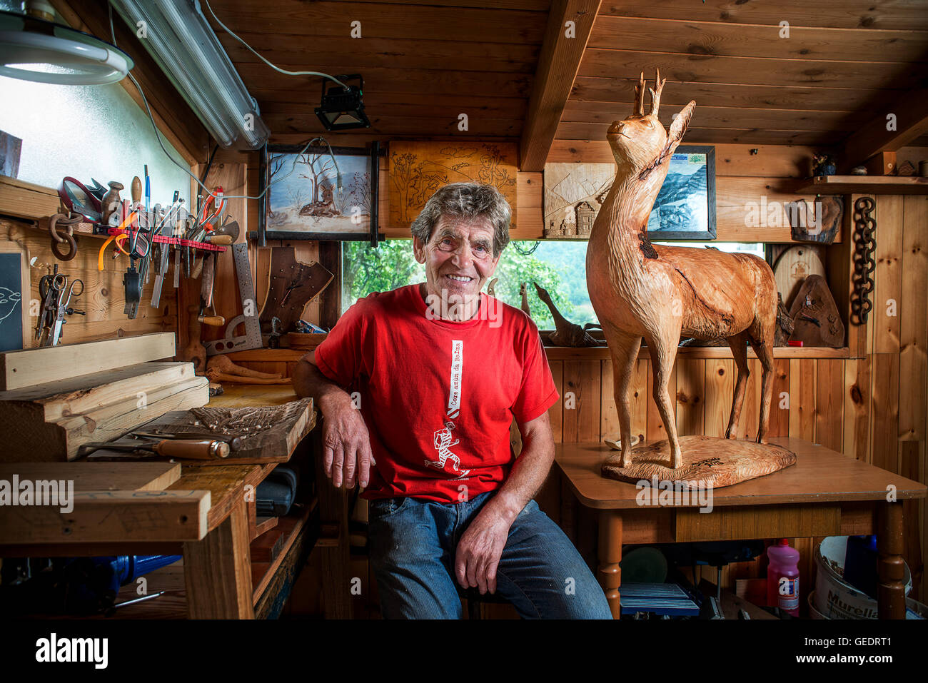 Portrait of Woodworker in Workshop Stock Photo - Alamy