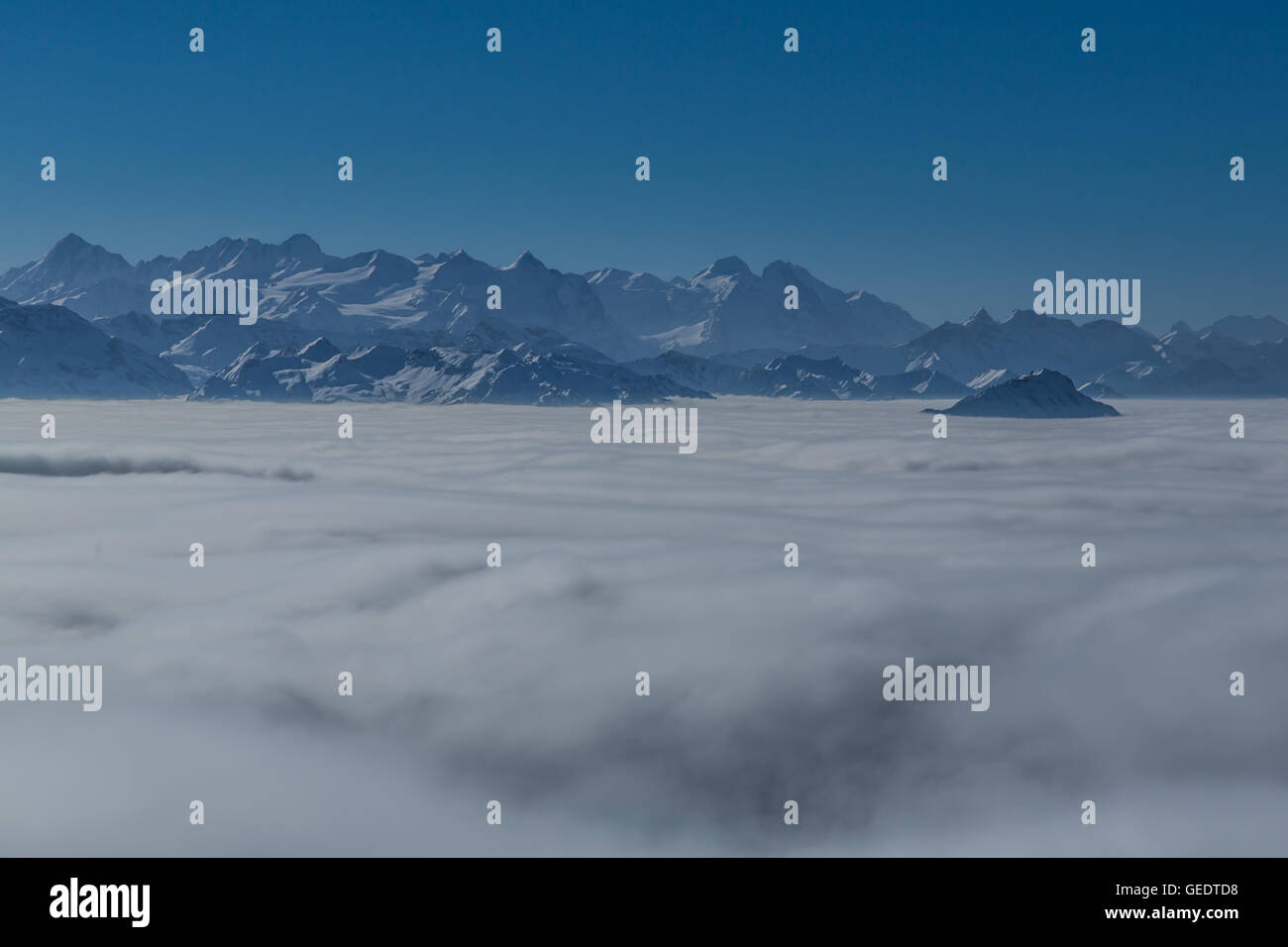Alps in winter high fog hi-res stock photography and images - Alamy