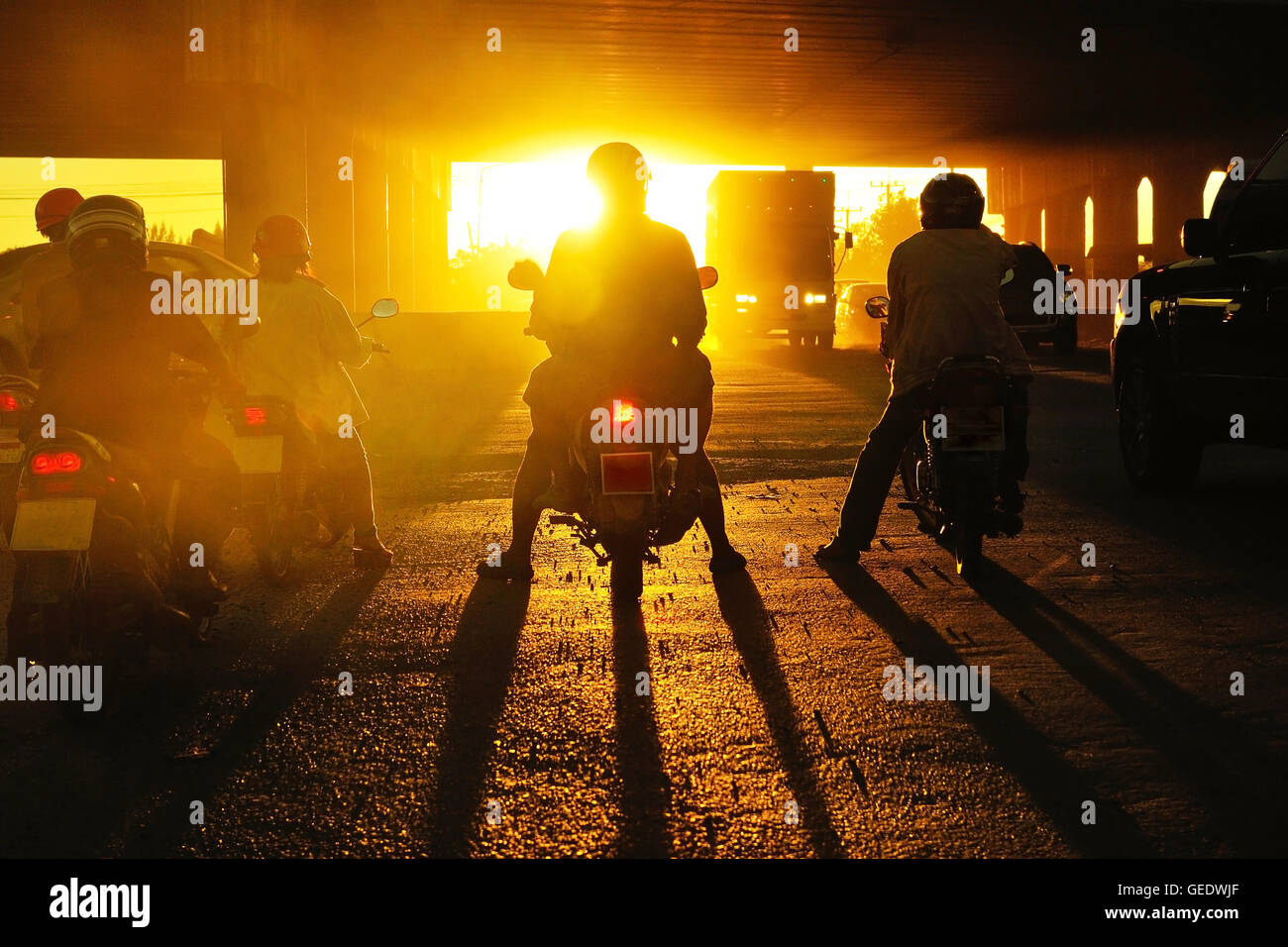 Traffic jam at sunrise hi-res stock photography and images - Alamy