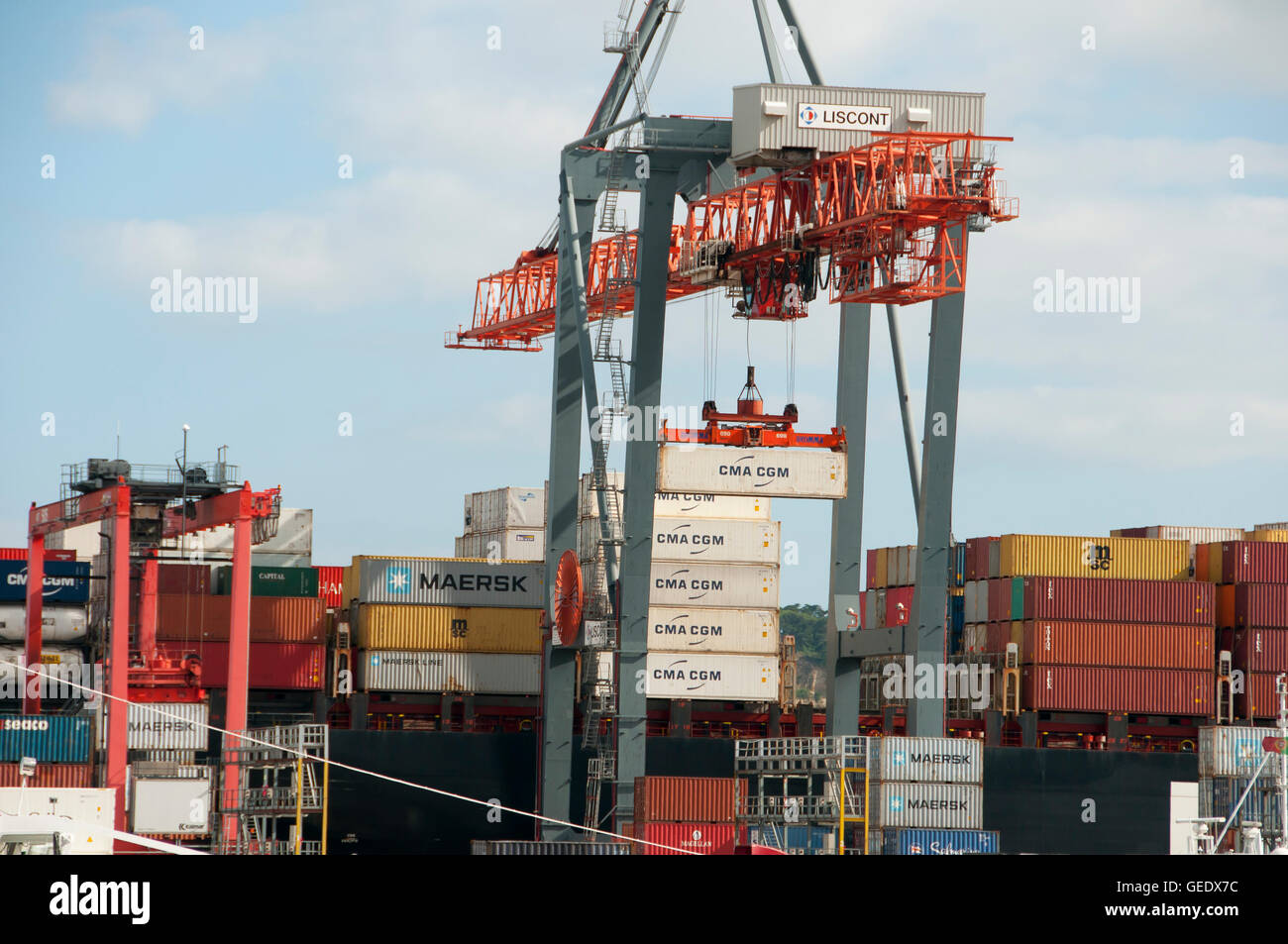 Shipping port lisbon portugal container hi-res stock photography and ...