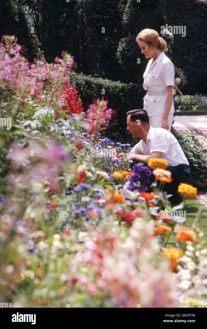 Doris Duke, heiress, at Duke Gardens in 1968 Stock Photo - Alamy