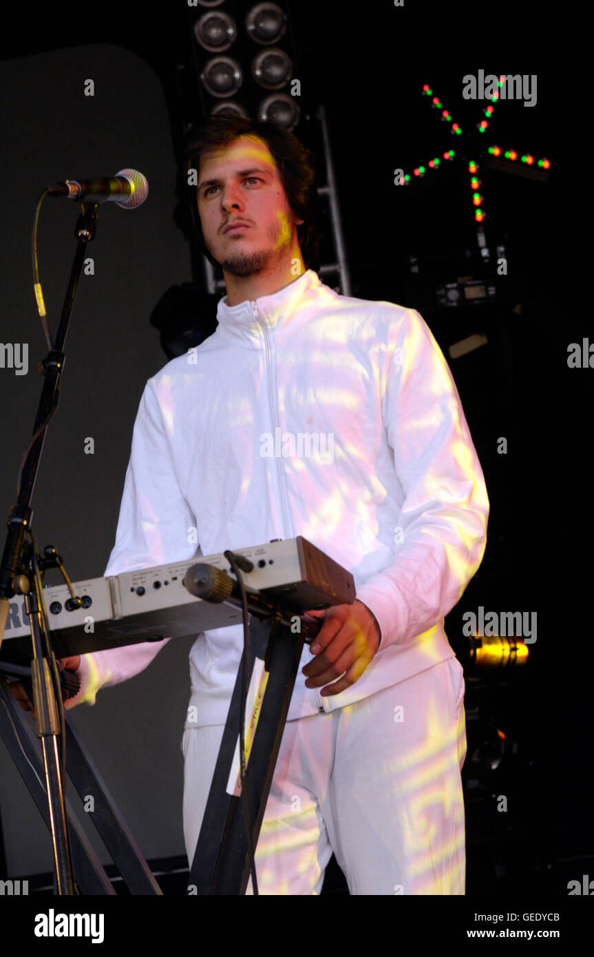 Parisian artiste Sebastien Tellier and Simon Dalmais perform on th ...