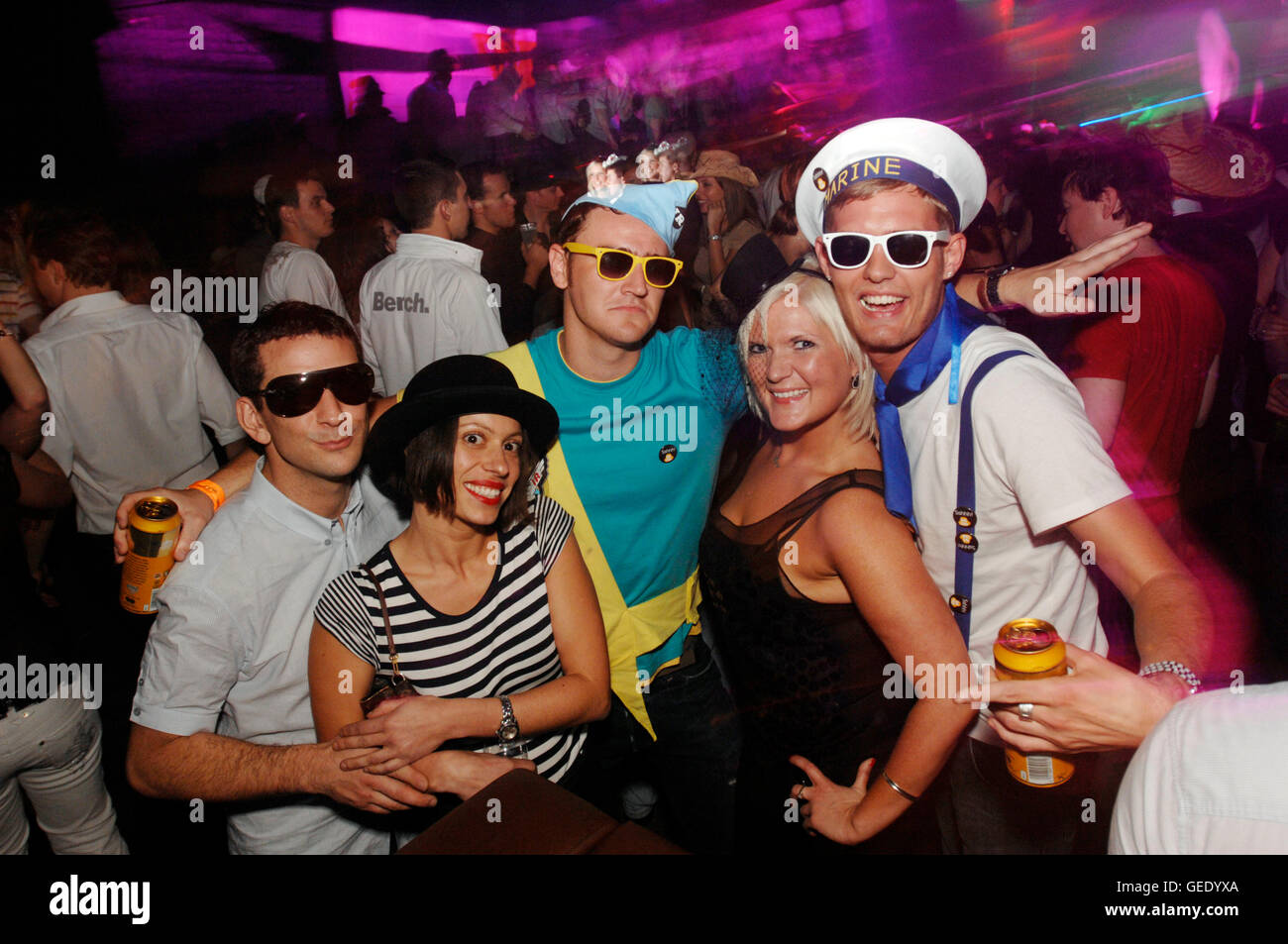 People in outrageous hats, Hat-Club @ Seone, London 26 04 2008 Stock ...