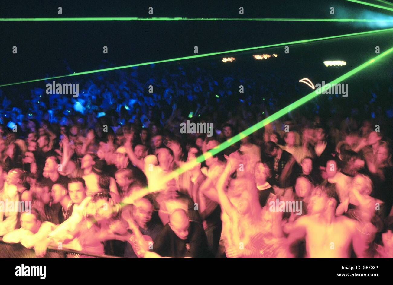 Crowd at Dance Valley festival, Amsterdam, Holland 1990's Stock Photo ...