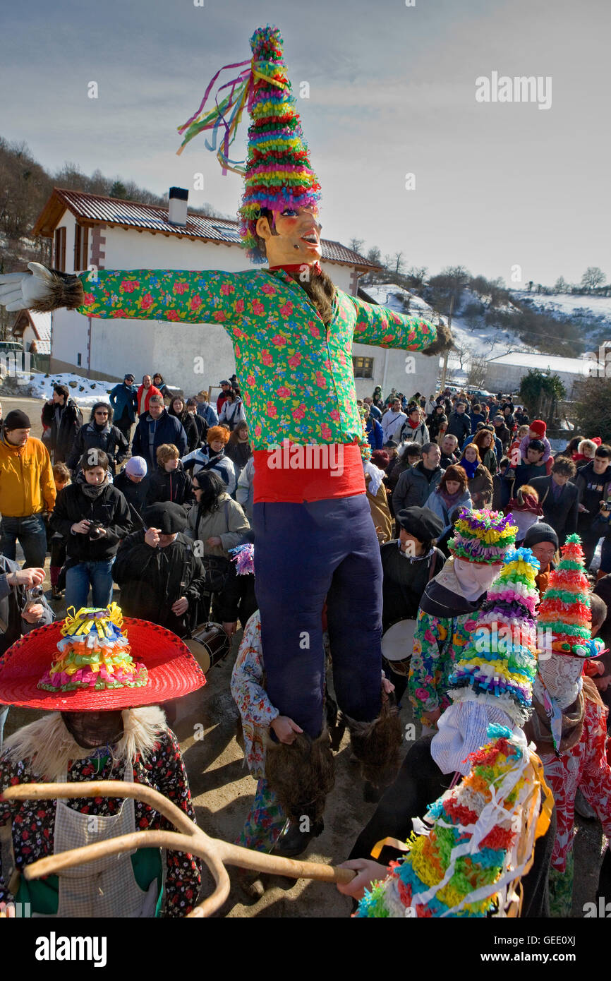 Miel Otxin and Txatxos. Lantz carnival. Navarra. Spain Stock Photo - Alamy