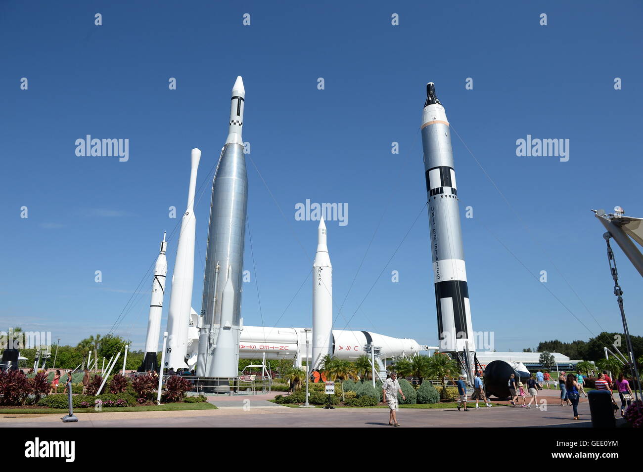 Rocket Garden at The Kennedy Space Centers Visitor Centre at Cape ...