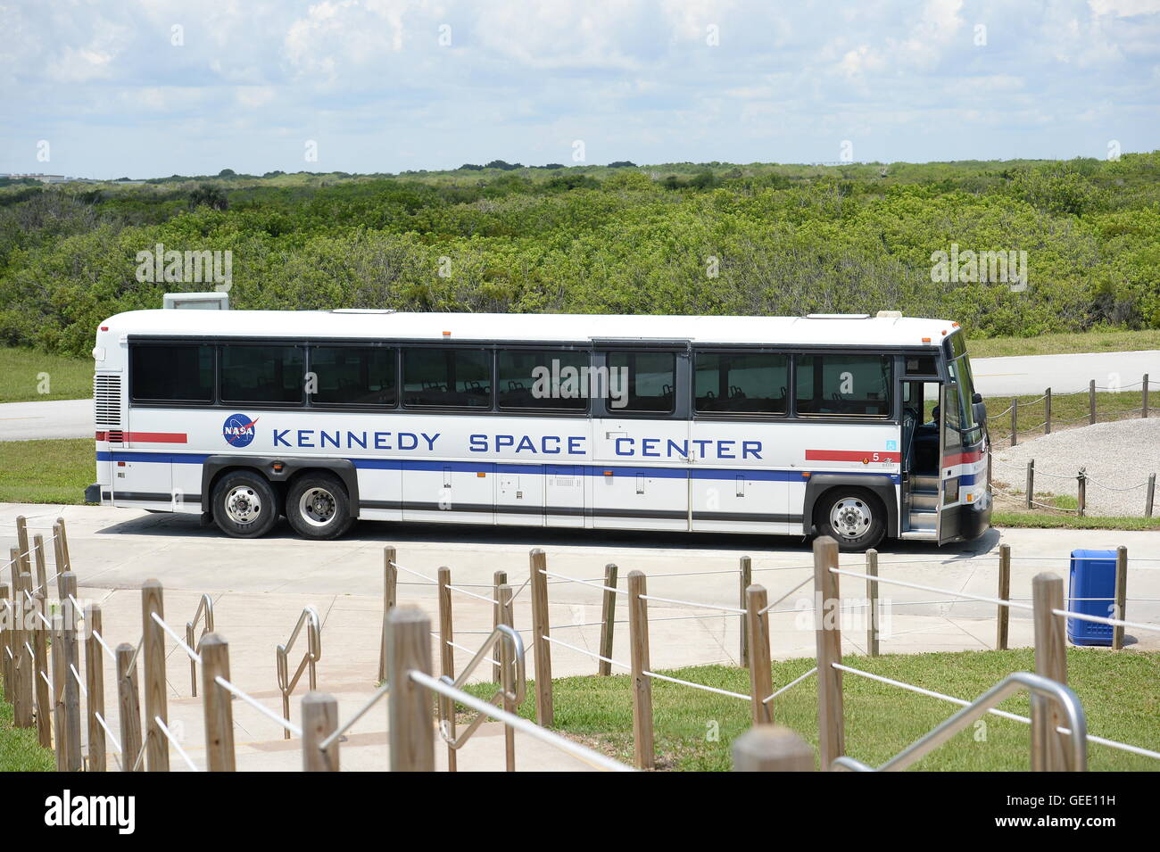 Space Tour Buses at The Kennedy Space Centers Visitor Centre at Cape ...
