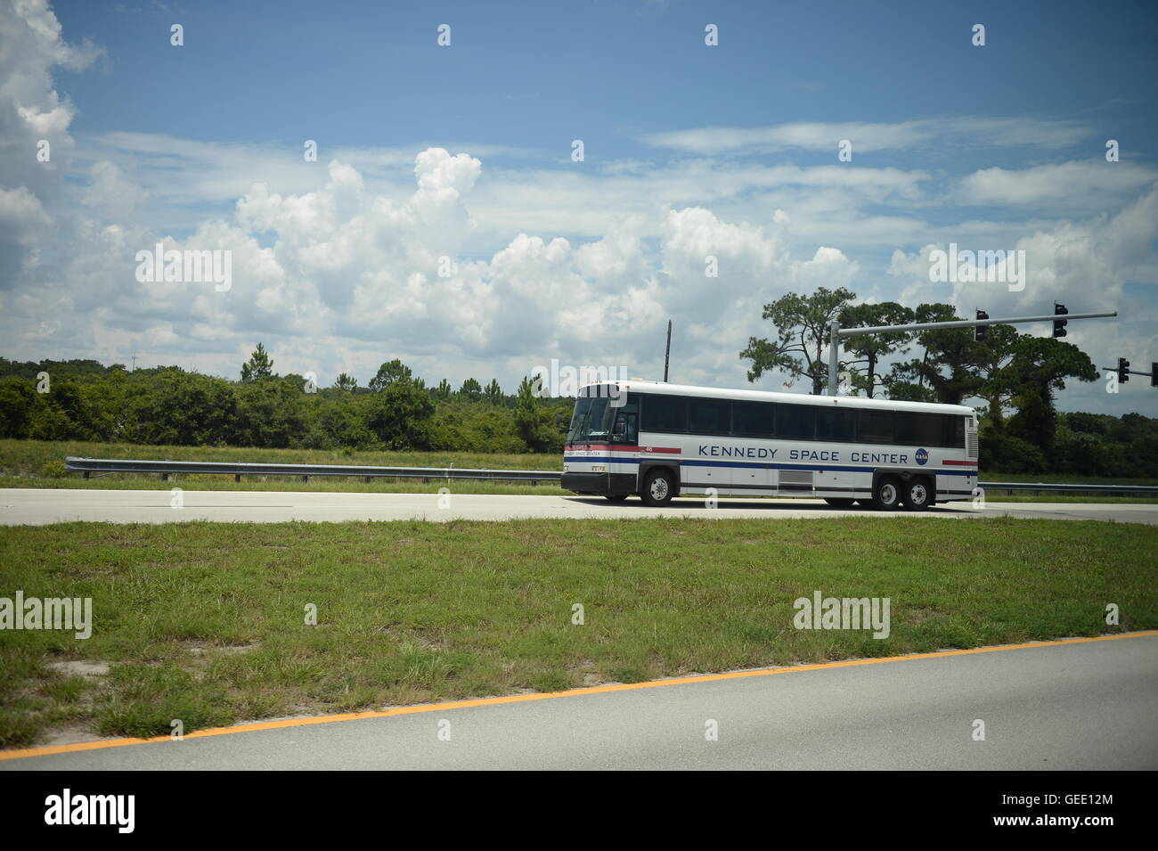 Space Tour Buses at The Kennedy Space Centers Visitor Centre at Cape ...