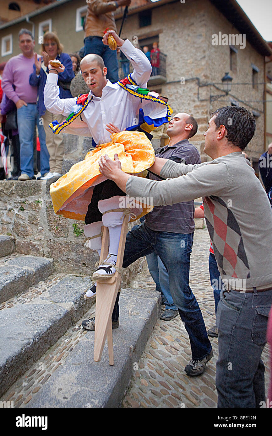 'Danza de los Zancos' folk dance, Anguiano, La Rioja, Spain Stock Photo ...