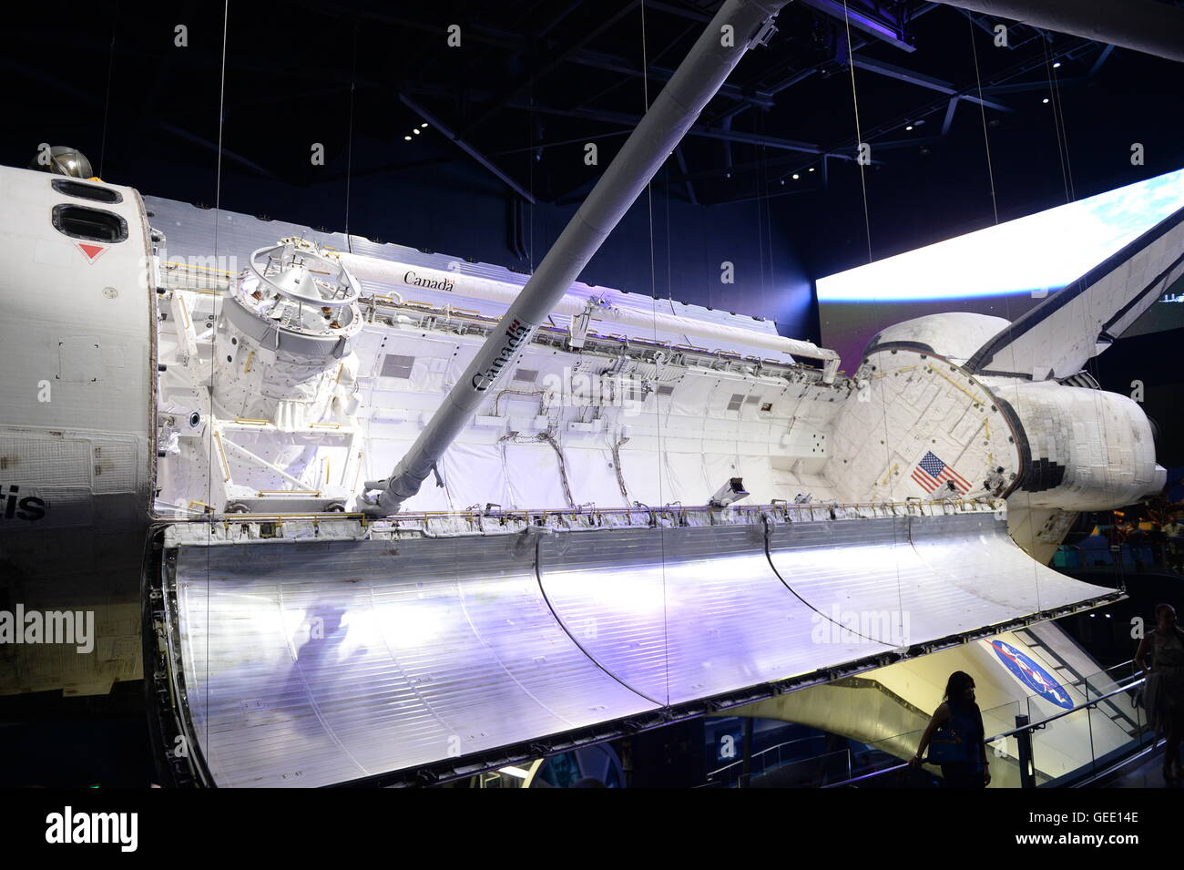 The space shuttle Atlantis display at the visitor complex Kennedy Space ...