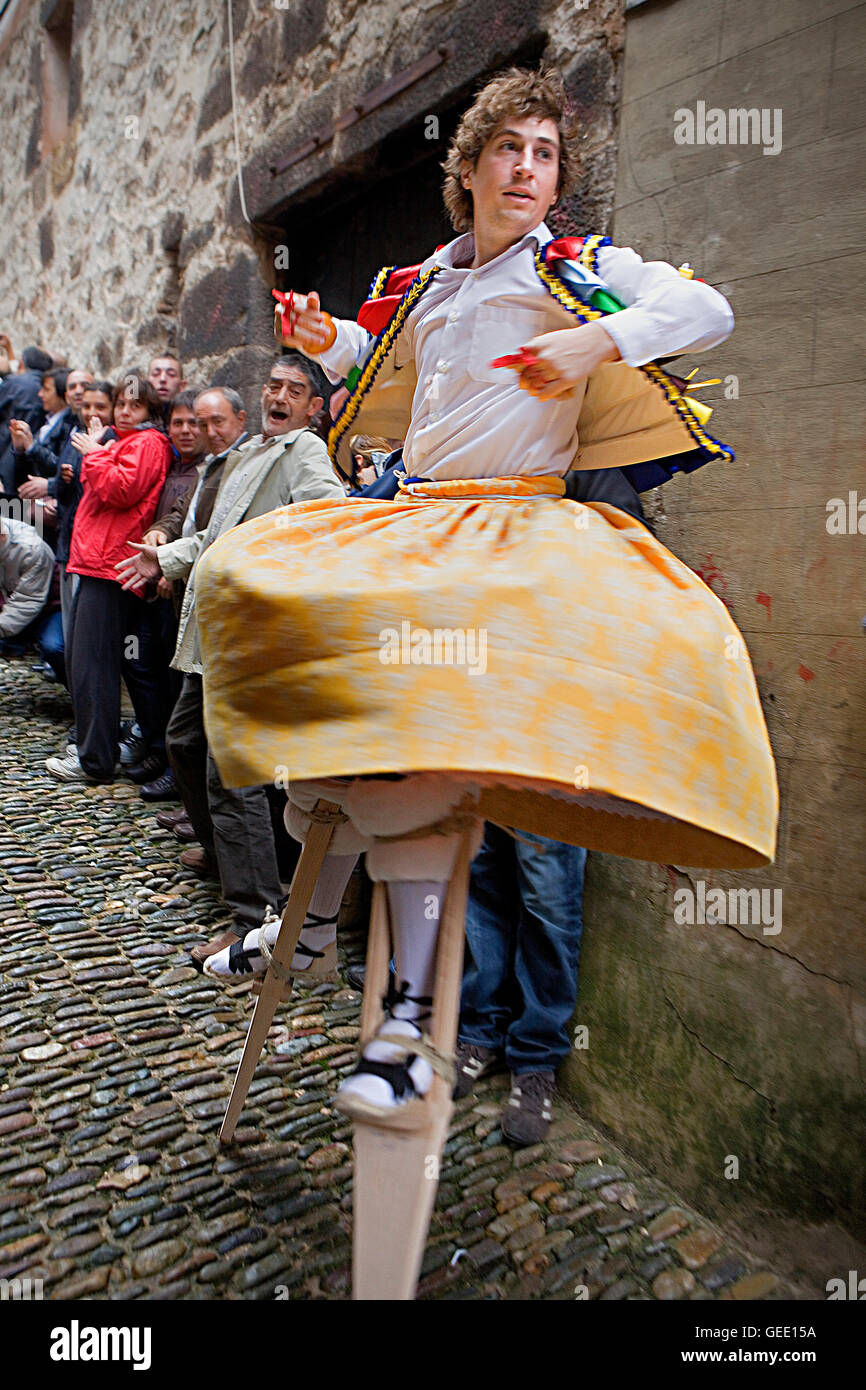 'Danza de los Zancos' folk dance, Anguiano,La Rioja, Spain Stock Photo ...