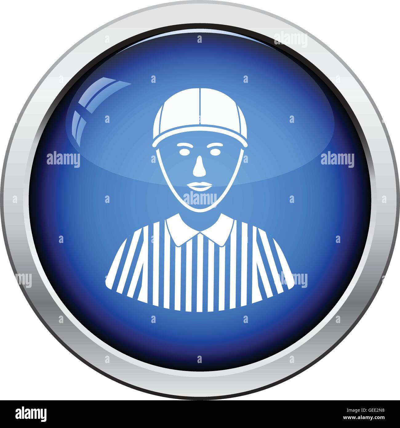American football referee icon. Glossy button design. Vector ...
