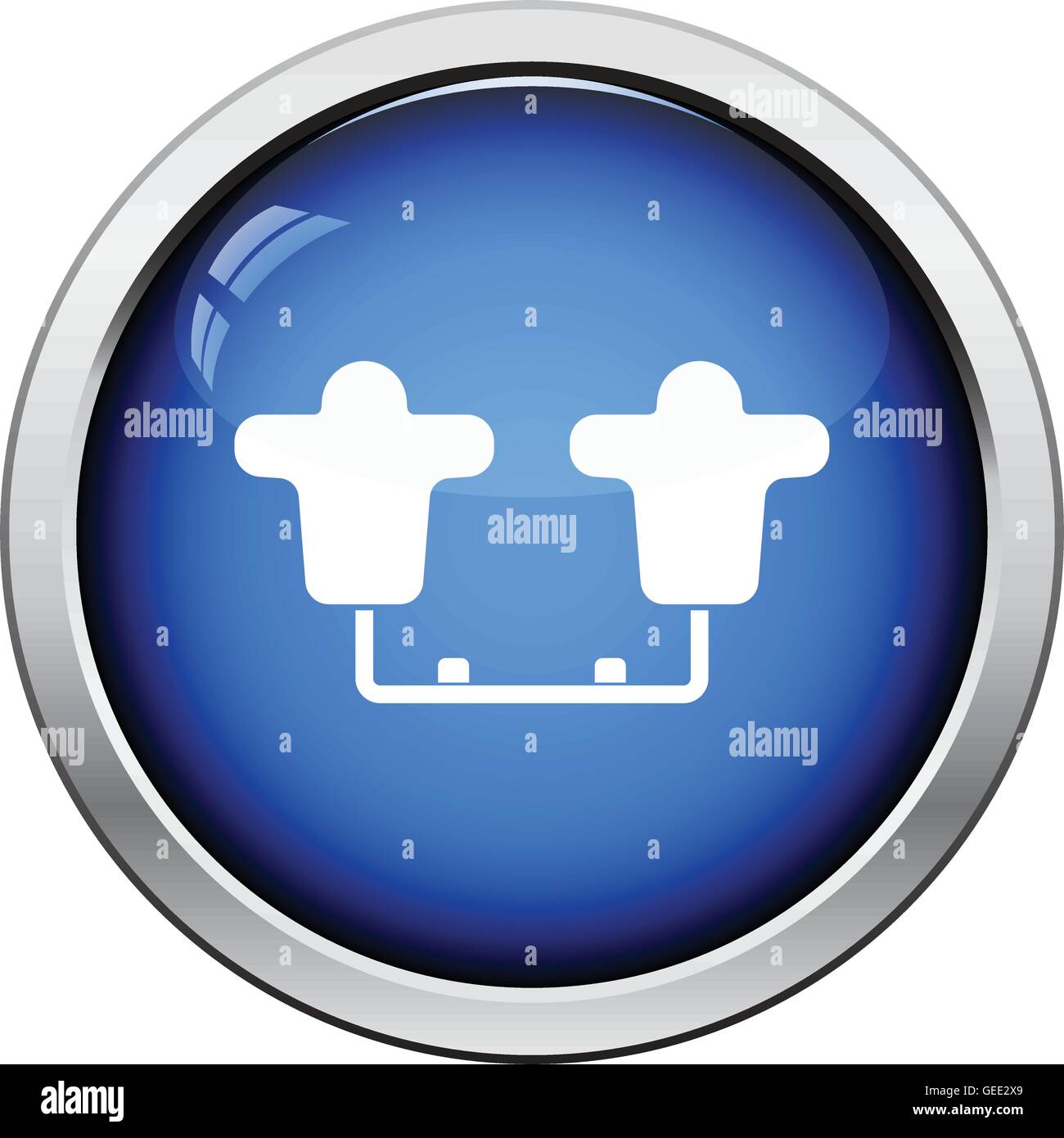 American football tackling sled icon. Glossy button design. Vector ...