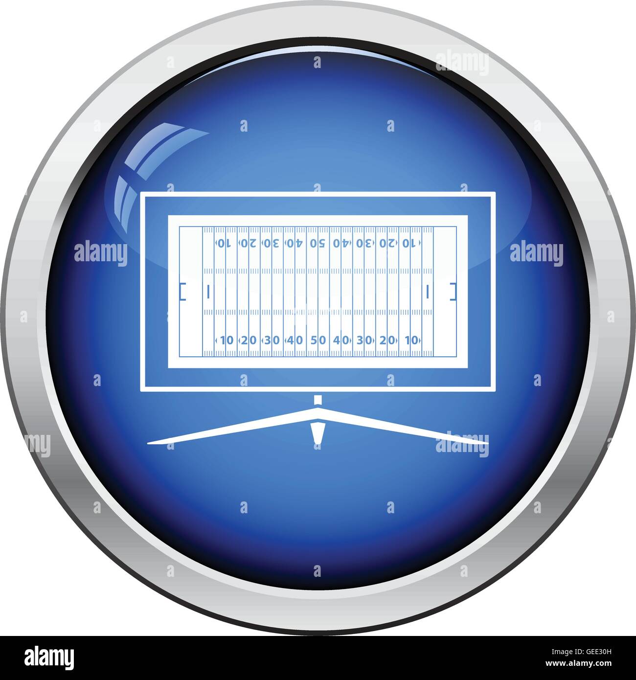 American football tv icon. Glossy button design. Vector illustration ...
