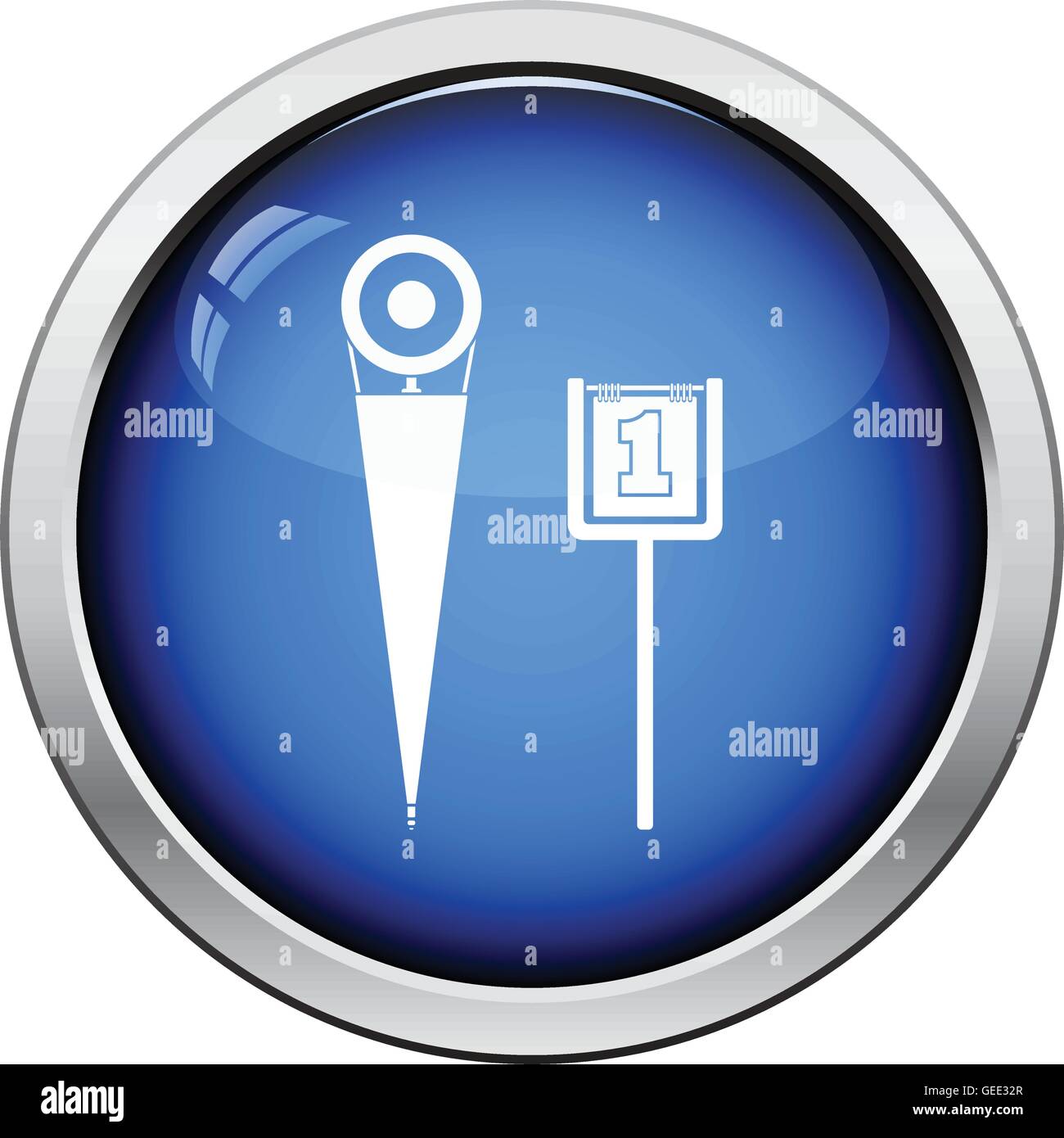 American football sideline markers icon. Glossy button design. Vector ...