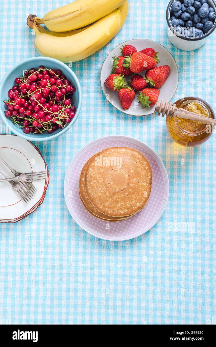 celebrating national pancake day, from above on table Stock Photo - Alamy