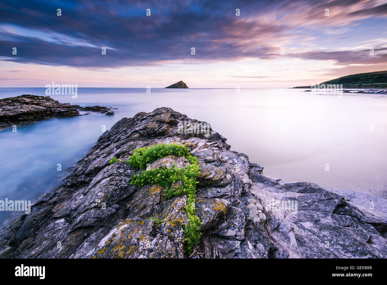 serenity on the beach, long exposure silky image Stock Photo - Alamy