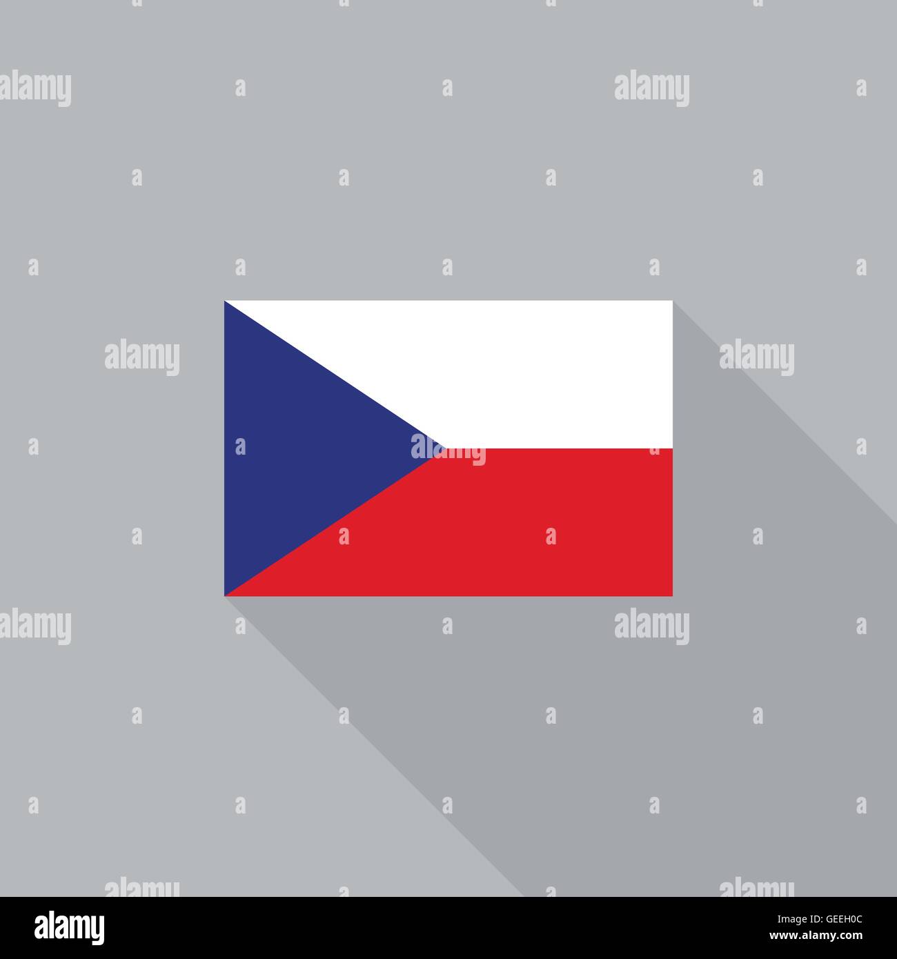 Czech Republic flag flat design vector illustration Stock Vector Image ...