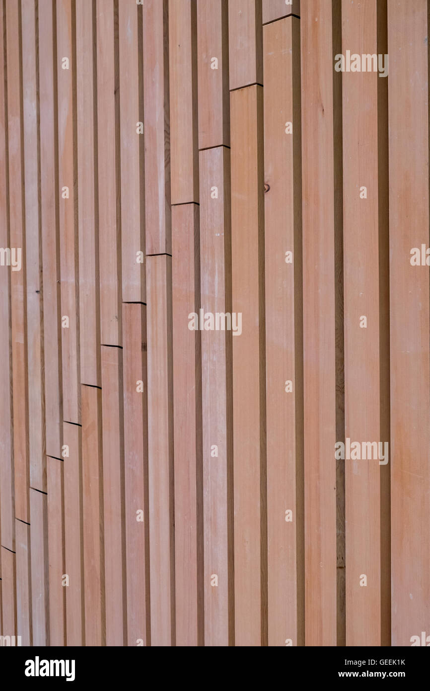 Receding vertical pattern in wood wall, light and dark stripes Stock ...