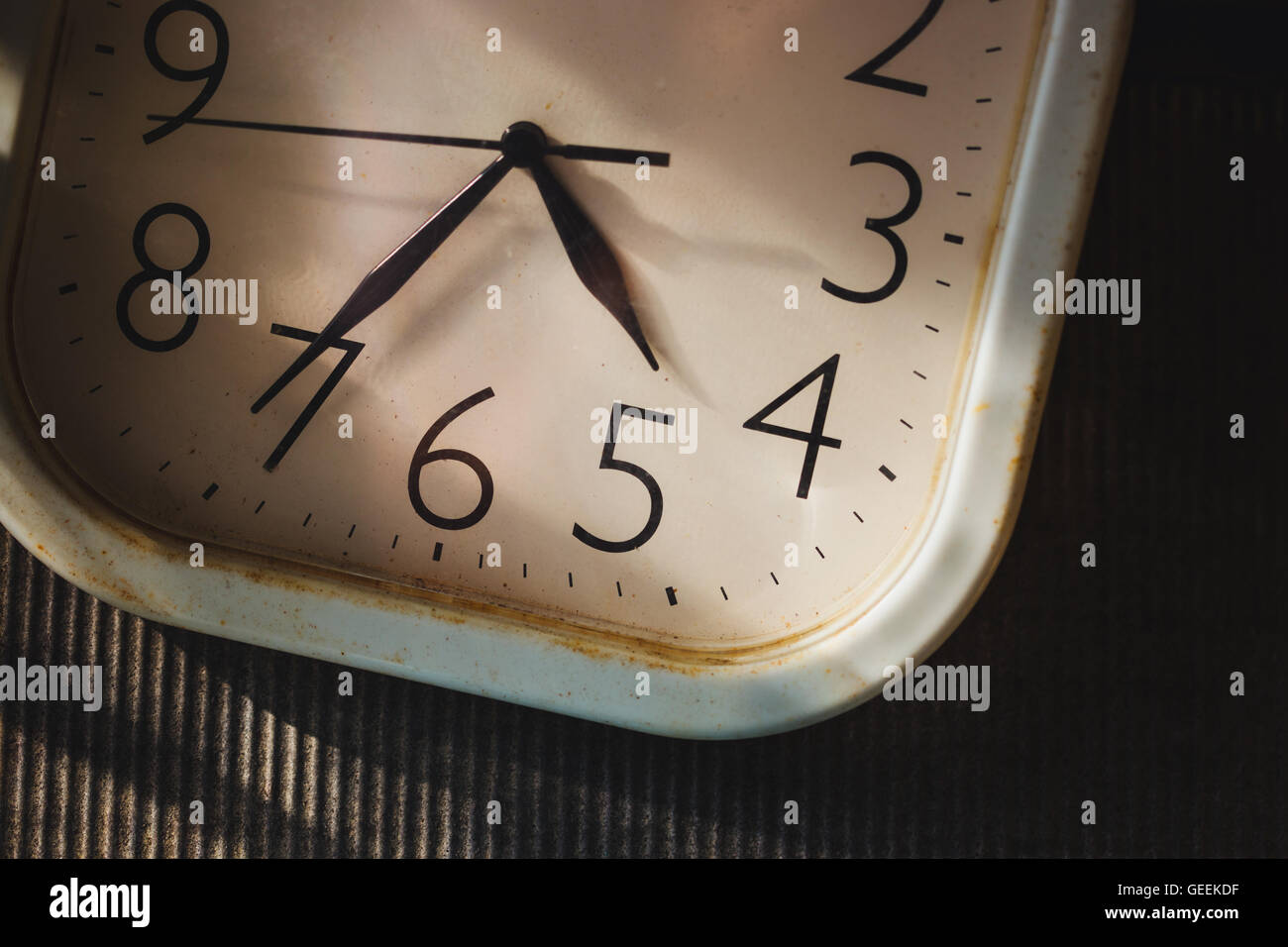 Clock face with focus on center and spot light accent. Time concept ...