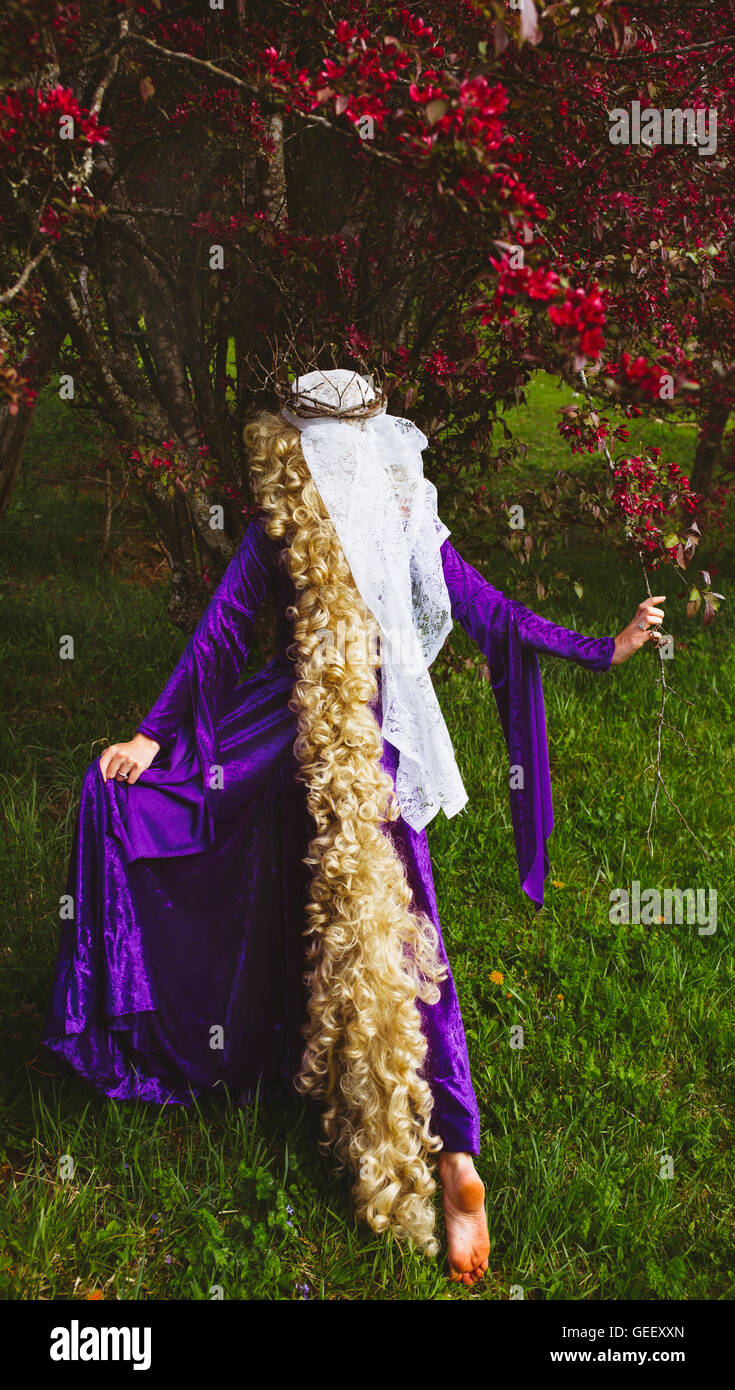 Woman dressed as the fairy tale character, Rapunzel Stock Photo - Alamy