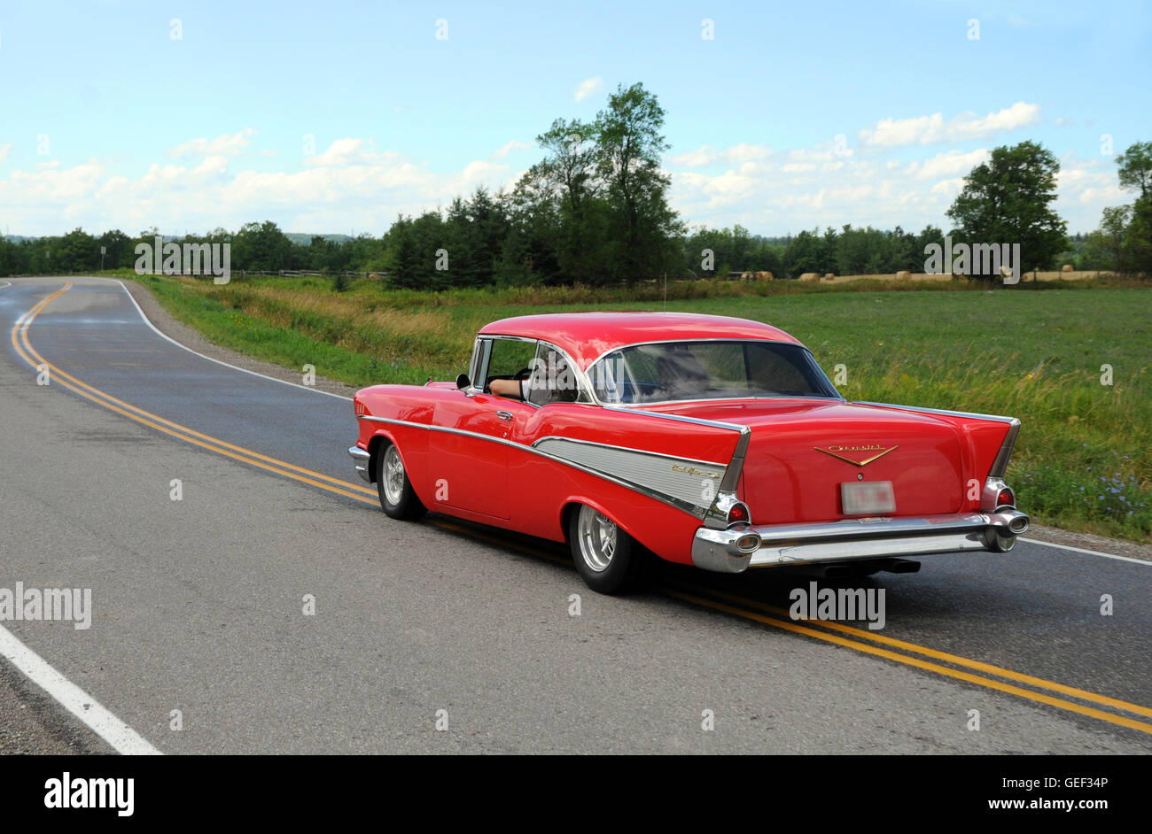 Red 1957 chevrolet bel air hi-res stock photography and images - Alamy