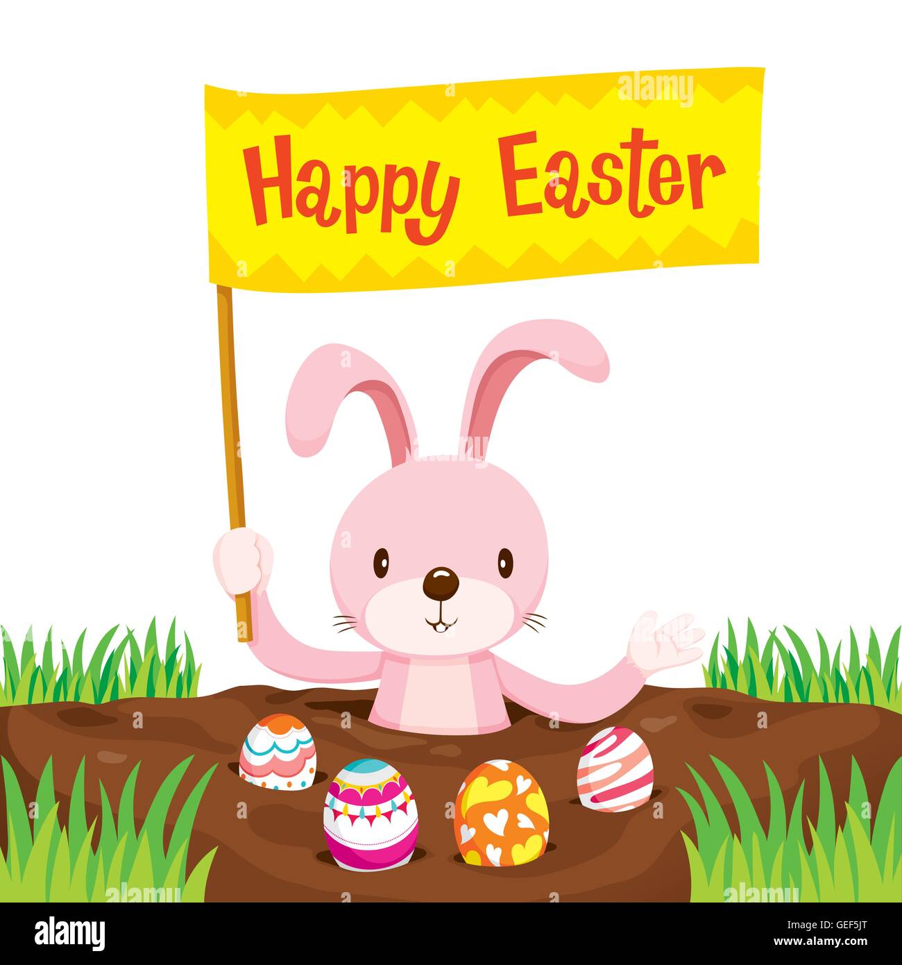 Rabbit on the floor Stock Vector Images - Alamy