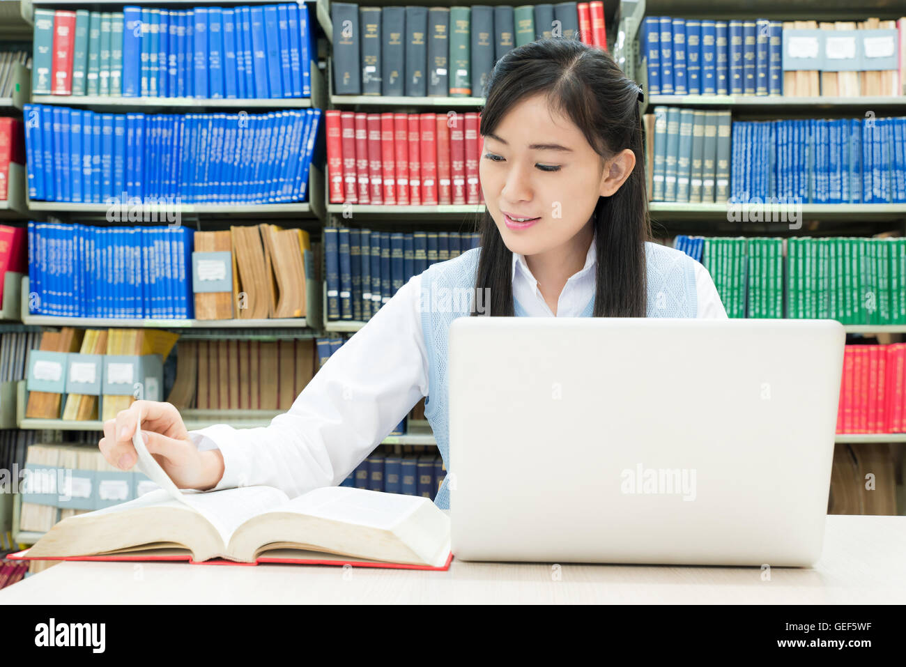 Education, Student, People concept - Asian student reading and ...