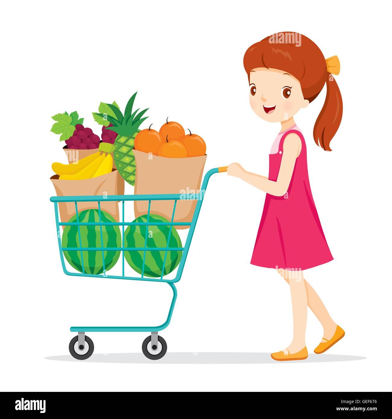 Shopping for fruits Stock Vector Images - Alamy
