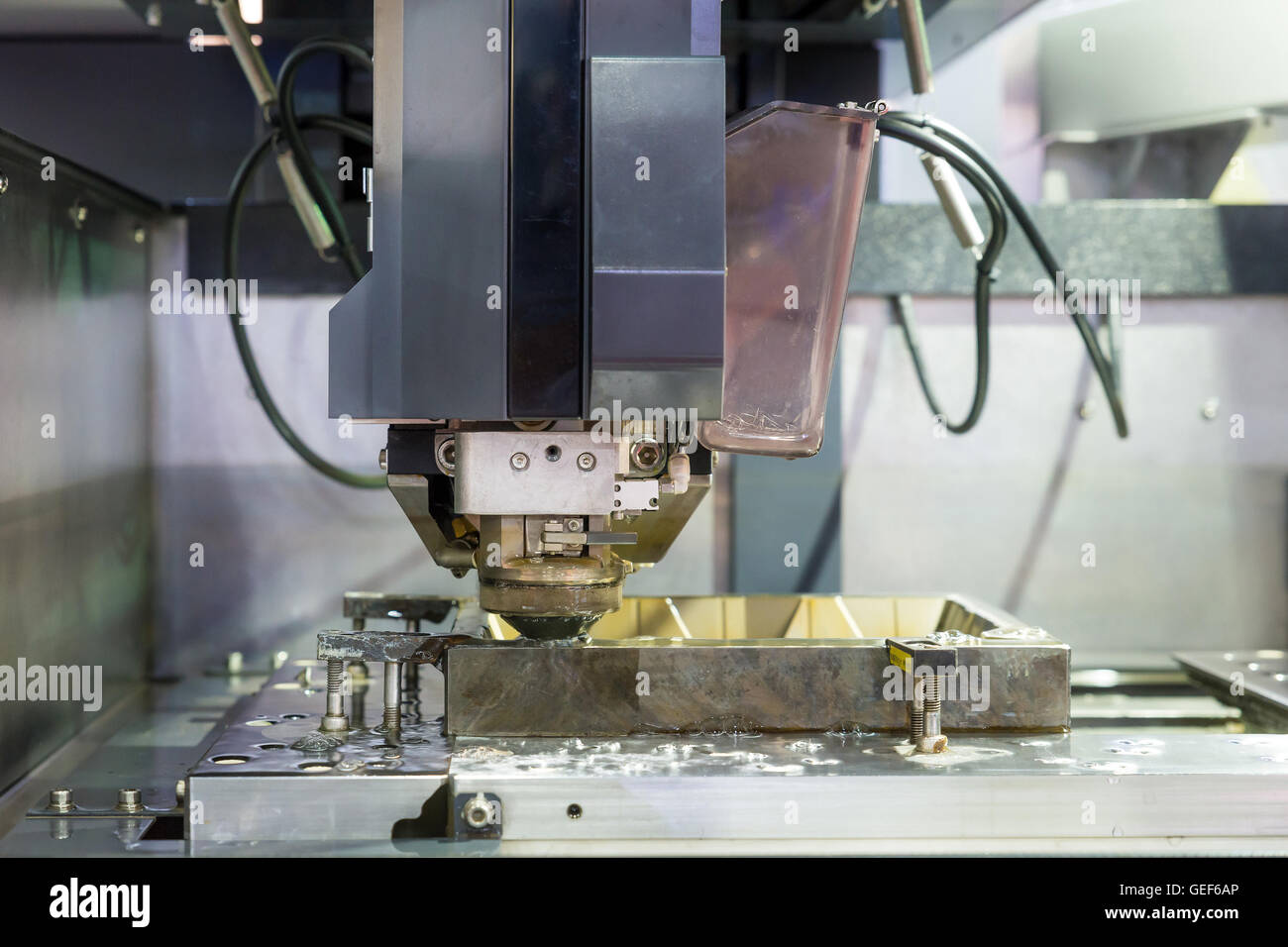Industrial machine - EDM Industrial machine working with coolant ...