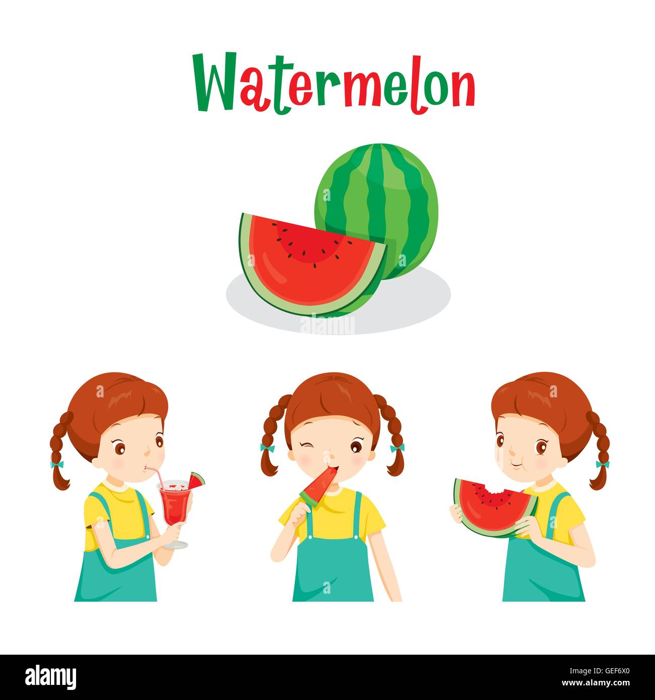 Eating Watermelon Clip Art Cartoon Children Summer Play Eating