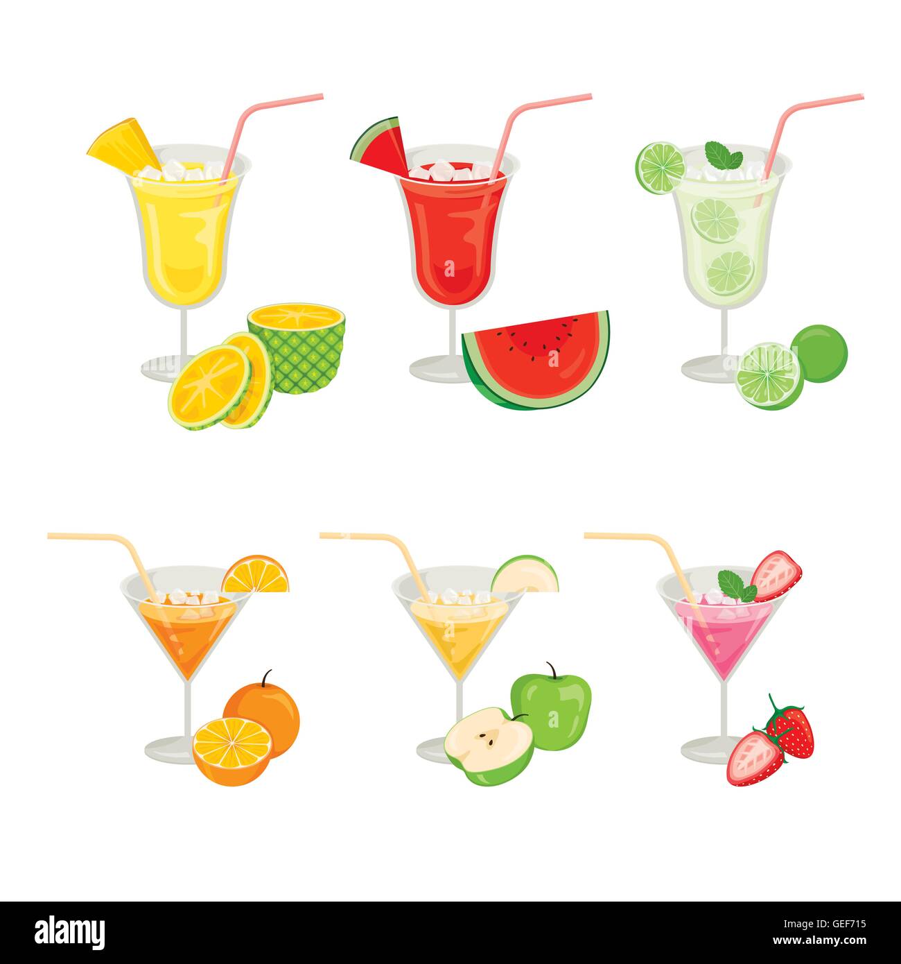 Glasses of Fruits and Cocktails, Summer, Tropical Fruits, Healthy ...