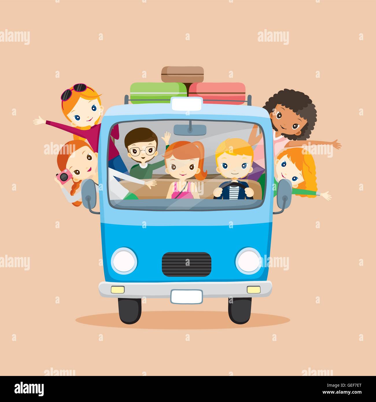 People on van driving to travel, journey trips, adventure ...