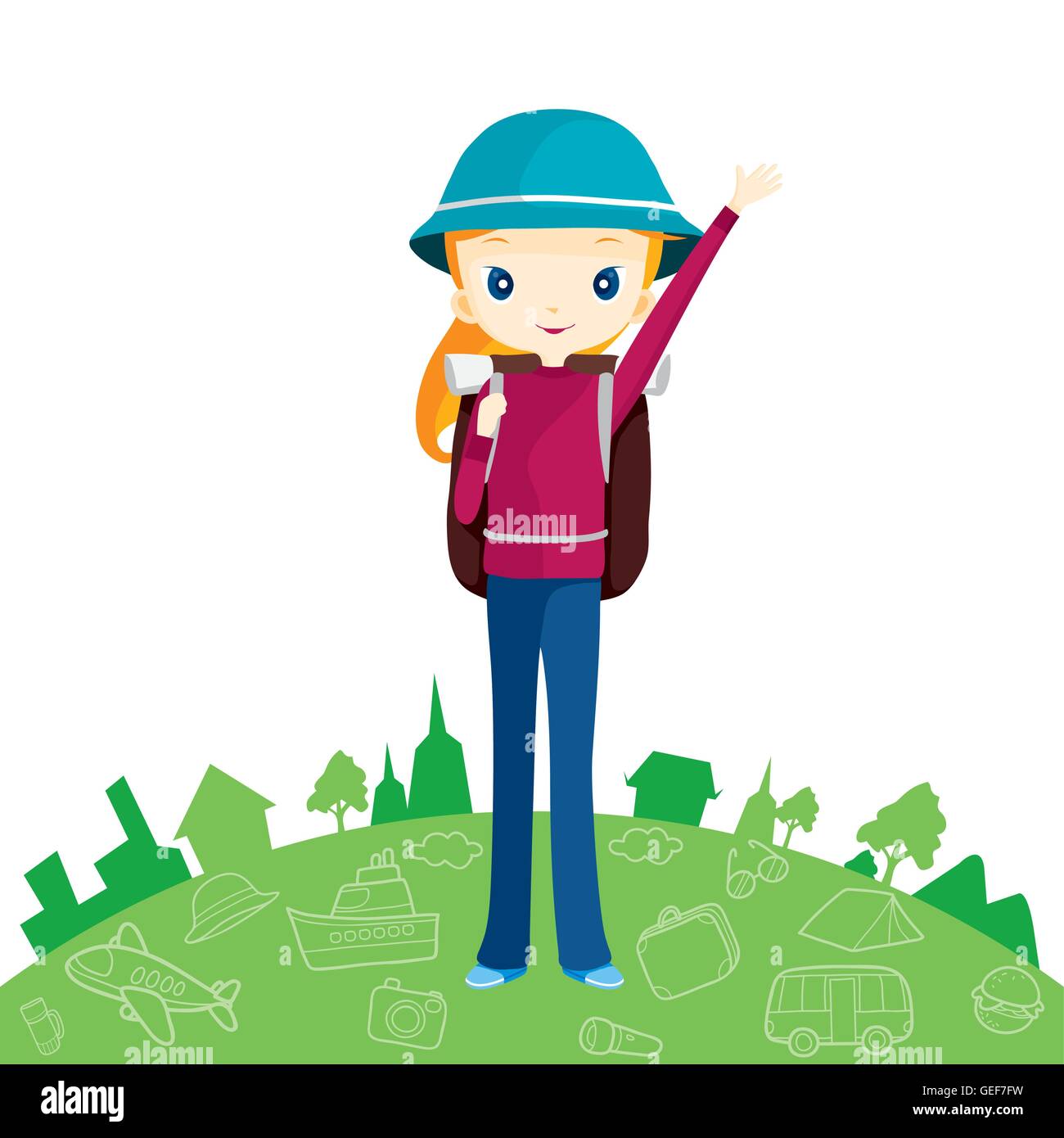 Backpacker Stock Vector Images - Alamy